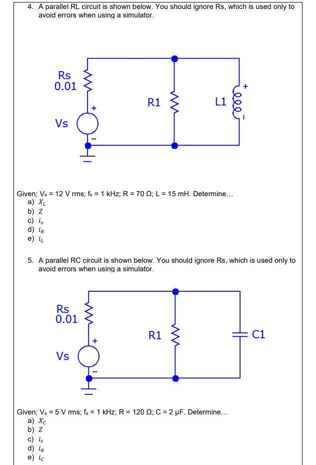 Solved 4. A parallel RL circuit is shown below. You should | Chegg.com