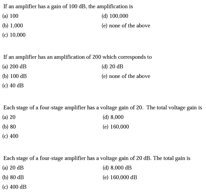 Solved If an amplifier has a gain of 100 dB, the | Chegg.com