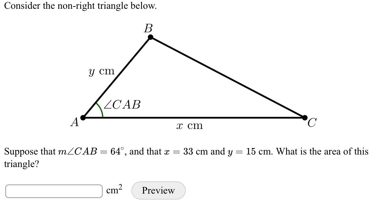 Solved Consider the non-right triangle below. Suppose that | Chegg.com