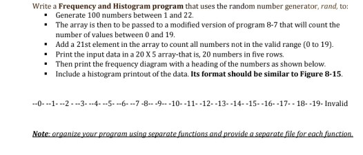 Solved Write a Frequency and Histogram program that uses the | Chegg.com