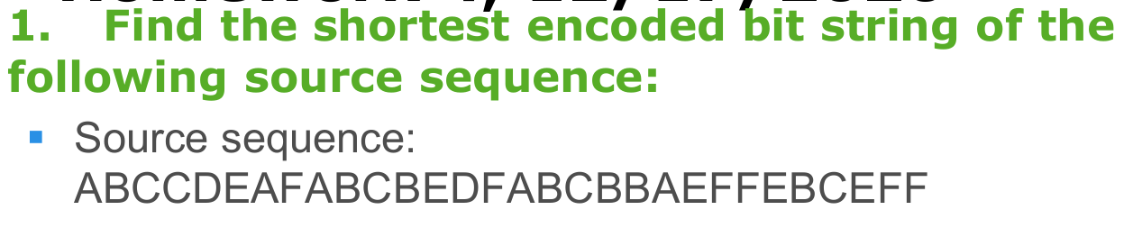 Solved 1. Find the shortest encoded bit string of the | Chegg.com