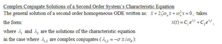 Solved Complex Conjugate Solutions of a Second Order | Chegg.com