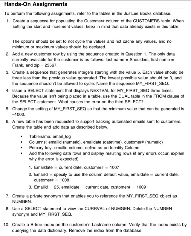 Solved Hands-On Assignments To perform the following | Chegg.com Solved Hands-On Assignments To perform the following | Chegg.com