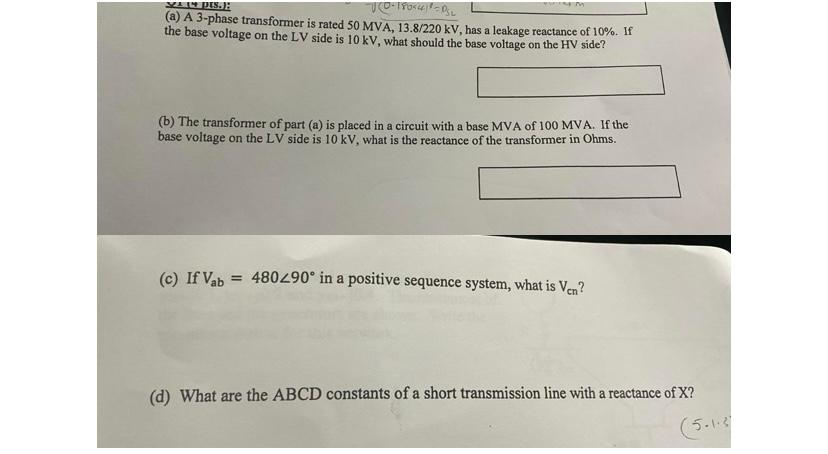 Solved (c) ﻿If Vab=480?90° ﻿in a positive sequence system, | Chegg.com