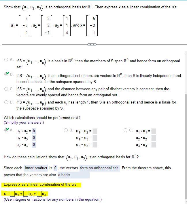 Solved Show that {u1,u2,u3} is an orthogonal basis for R3. | Chegg.com