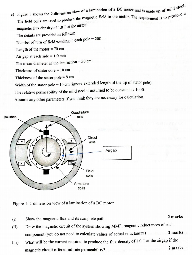 Solved produce a c) Figure 1 shows the 2-dimension view of a | Chegg.com