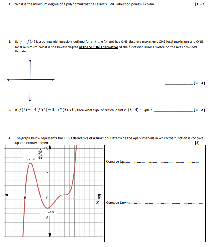 Solved 1. What is the minimum degree of a polynomial that | Chegg.com