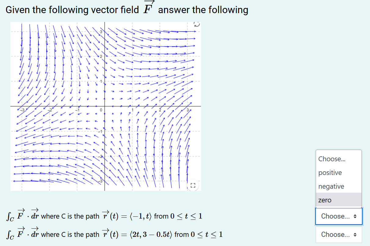 Solved Given the following vector field F answer the | Chegg.com