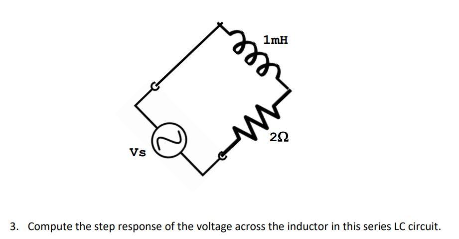 Solved 3. Compute the step response of the voltage across | Chegg.com
