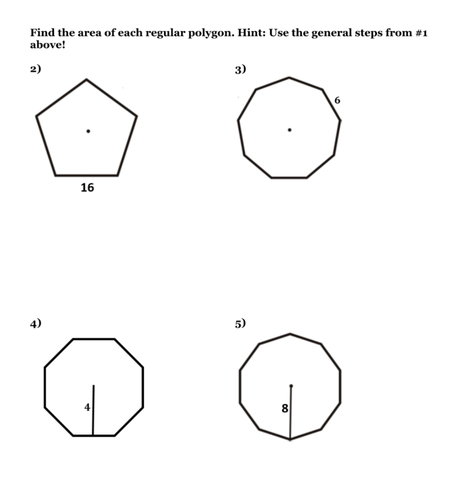 Solved AREA OF REGULAR POLYGONS ASSIGNMENT 1 Use The Chegg