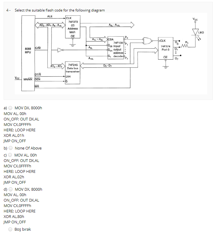 4- Select the suitable flash code for the following | Chegg.com