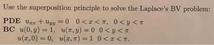 Solved Use the superposition principle to solve the | Chegg.com