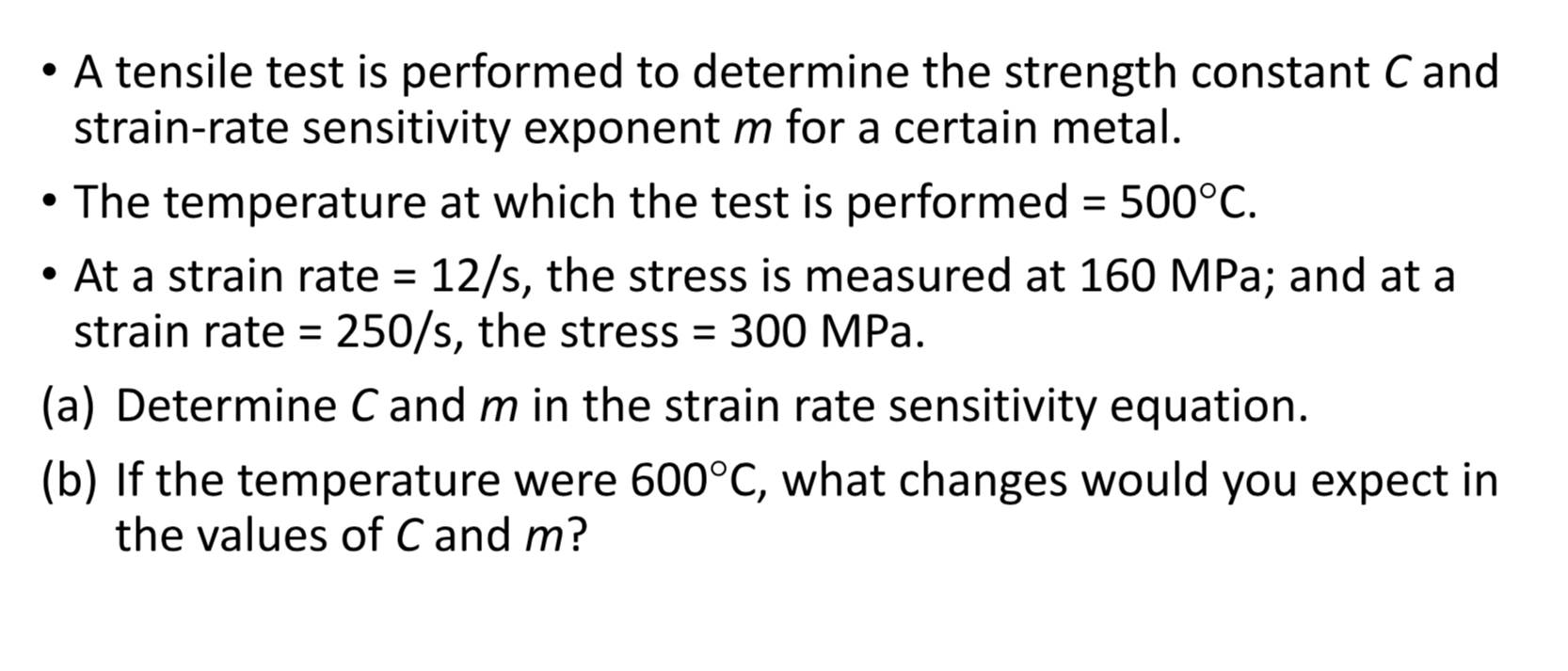 Solved • A tensile test is performed to determine the | Chegg.com