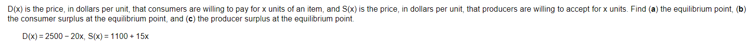 Solved \\( \\mathrm{D}(\\mathrm{x}) \\) is the price, in | Chegg.com