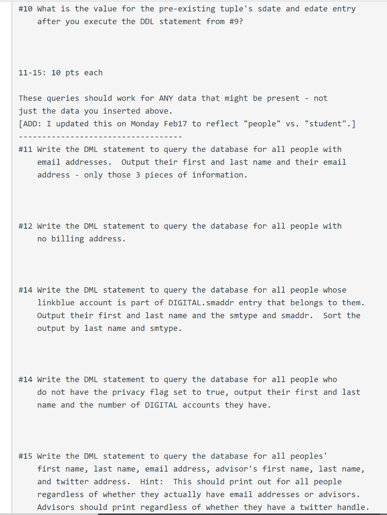 Solved PERSON: Iname, fname, rname, idnum, private, linkblue | Chegg.com