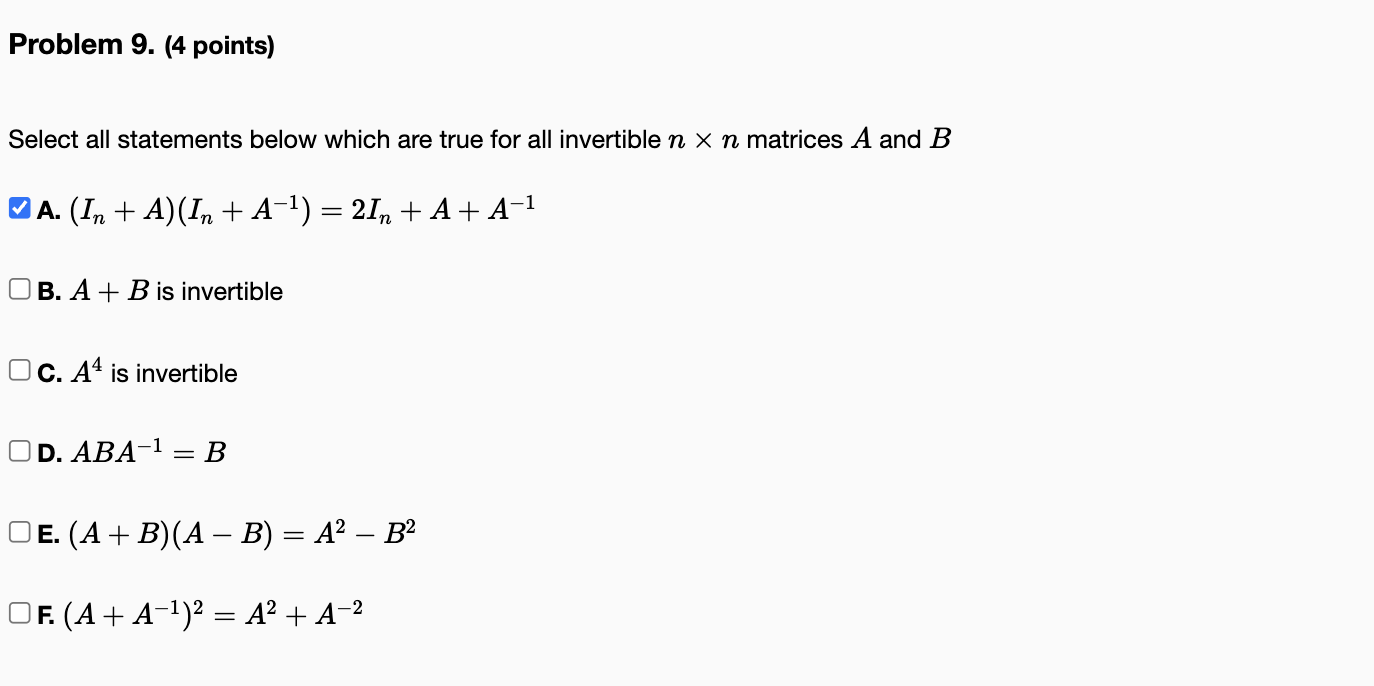Solved Select all statements below which are true for all | Chegg.com