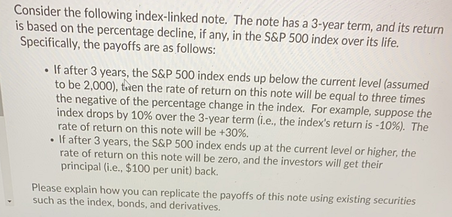 Solved Consider the following index-linked note. The note | Chegg.com