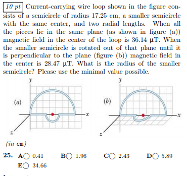Solved Current-carrying wire loop shown in the figure | Chegg.com