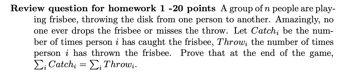 Review question for homework 1−20 points A group of n | Chegg.com