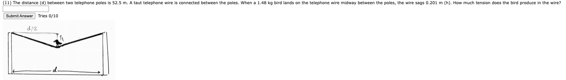 Solved 11 The Distance D Between Two Telephone Poles Is Chegg