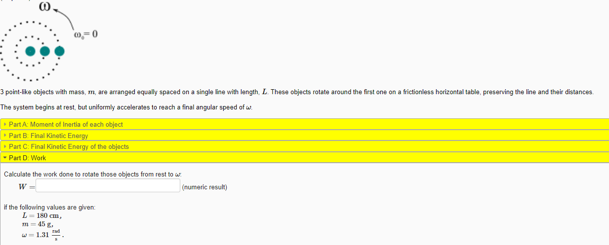 Solved O 60 = 0 3 point-like objects with mass, m, are | Chegg.com