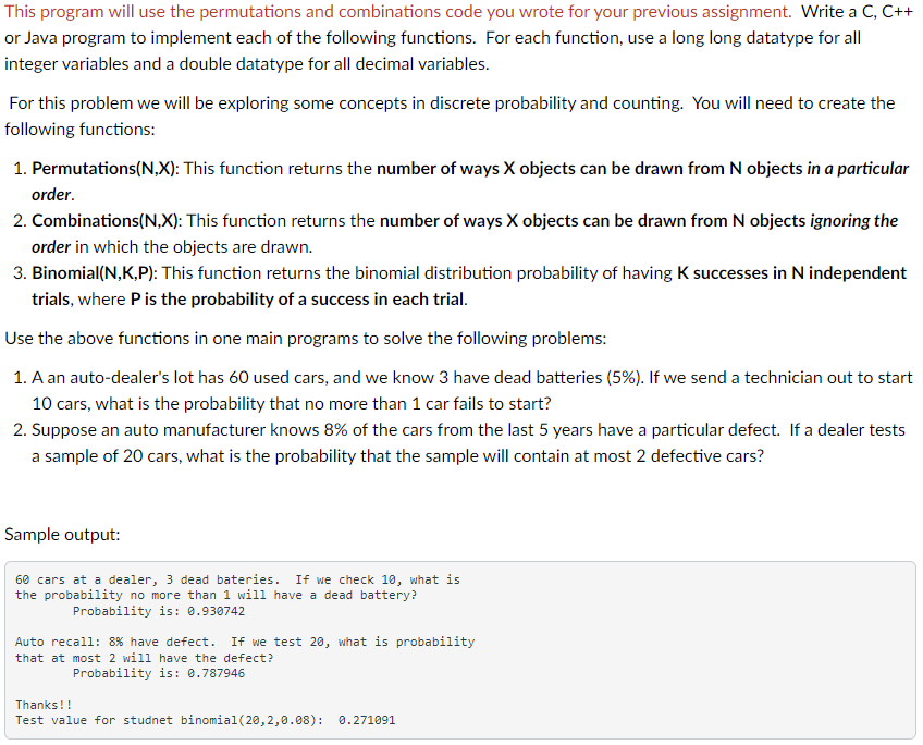 Solved This Program Will Use The Permutations And