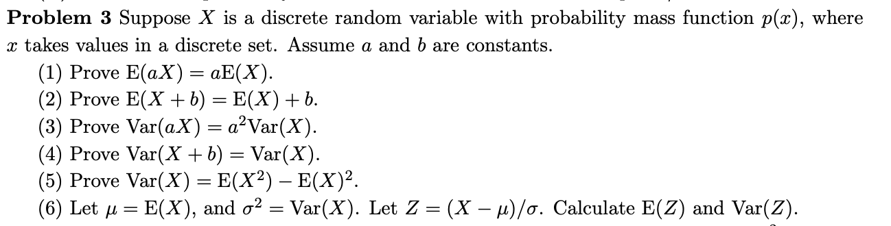 Solved Problem 3 Suppose X is a discrete random variable | Chegg.com