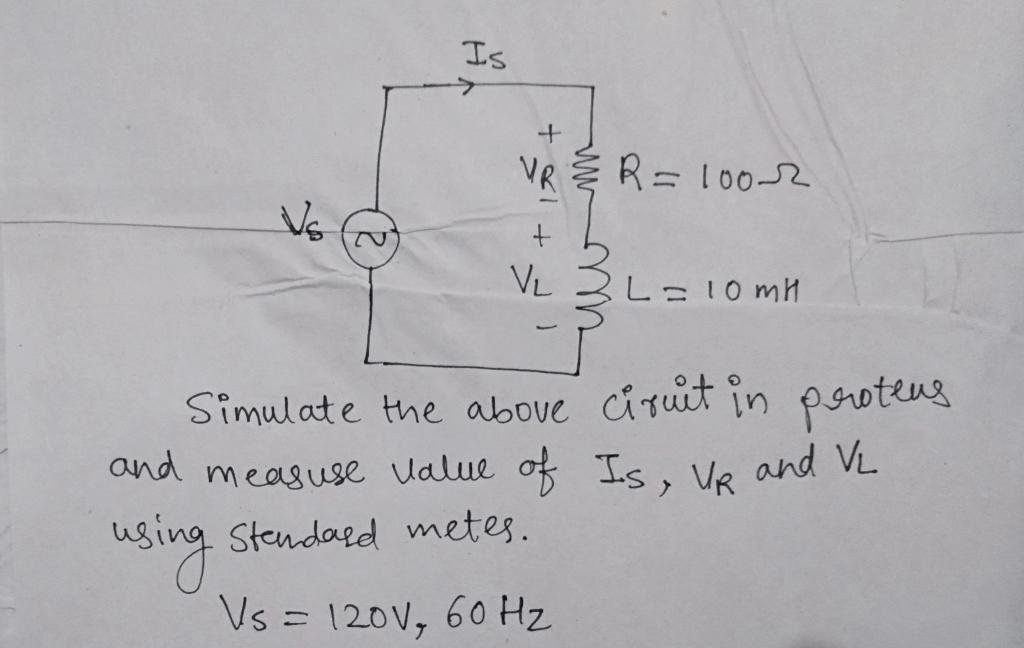 Solved Is VRERE 100-2 VG VL L=10mH Simulate the above ciruit | Chegg.com