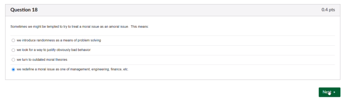 Solved Question 19 0.4 pts Select the best answer: According | Chegg.com