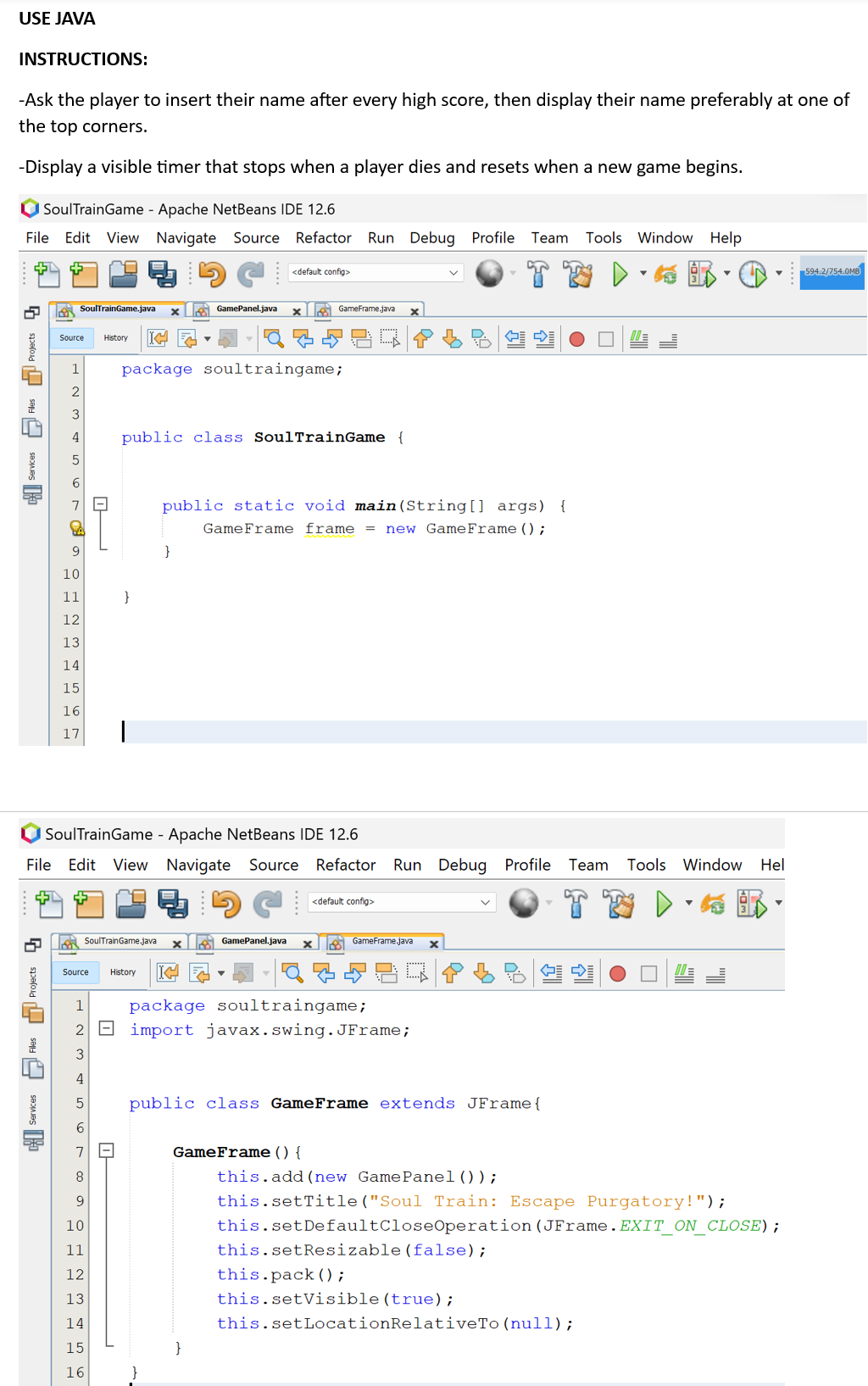 Solved USE JAVA INSTRUCTIONS: -Ask the player to insert | Chegg.com