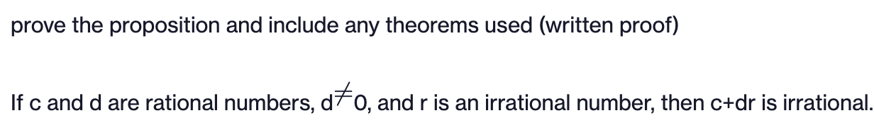 Solved prove the proposition and include any theorems used | Chegg.com