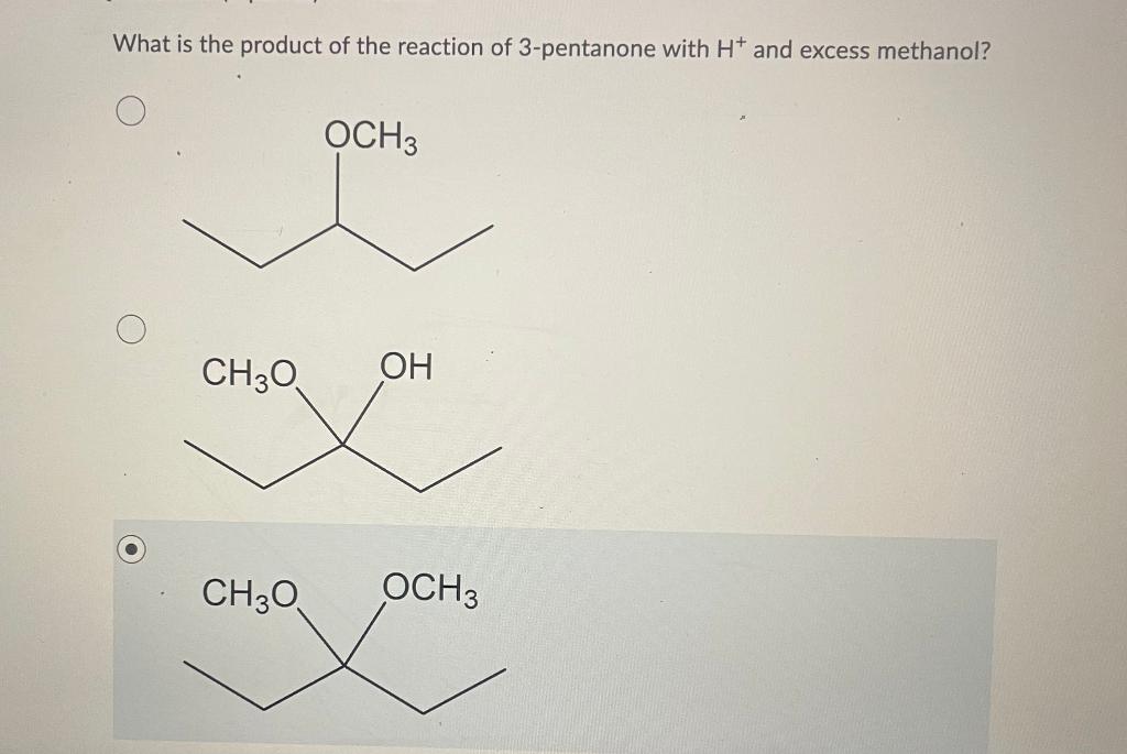 Solved What is the product of the reaction of 3-pentanone | Chegg.com