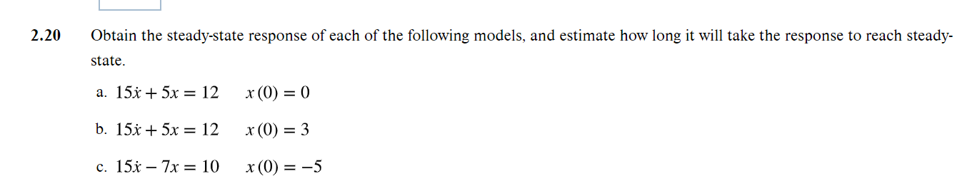 Solved 2.20 Obtain the steady-state response of each of the | Chegg.com