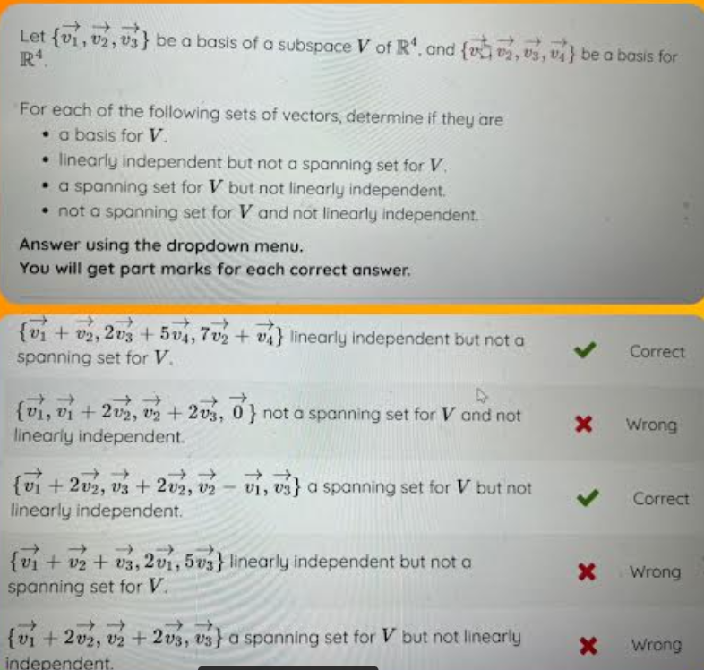 Solved Let {v1,v2,v3} be a basis of a subspace V of R4, and | Chegg.com