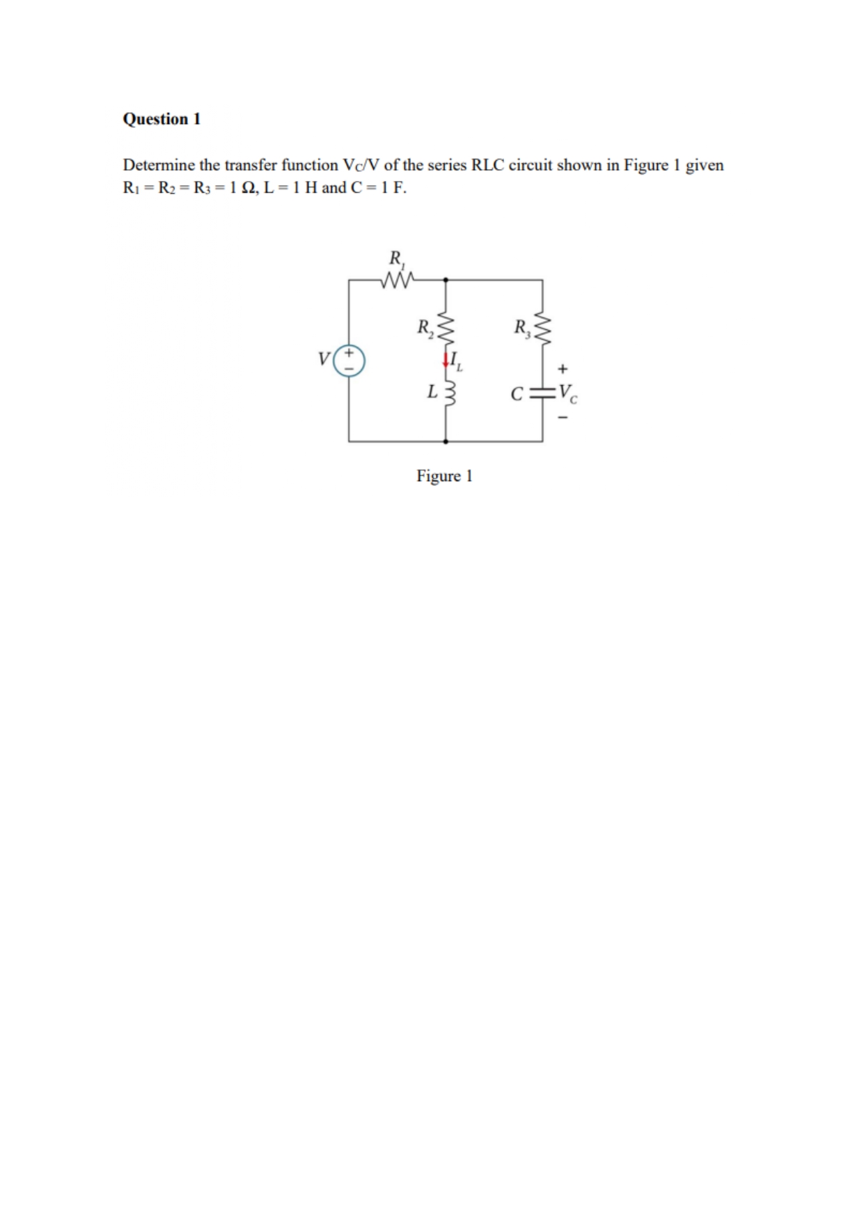 Solved Determine the transfer function VC/V of the series | Chegg.com