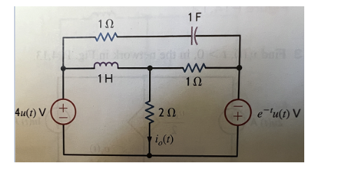 Solved Find io(t) for the circuit below. (use Laplace | Chegg.com