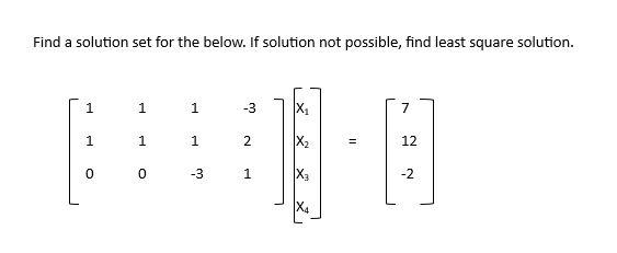 Solved Find a solution set for the below. If solution not | Chegg.com