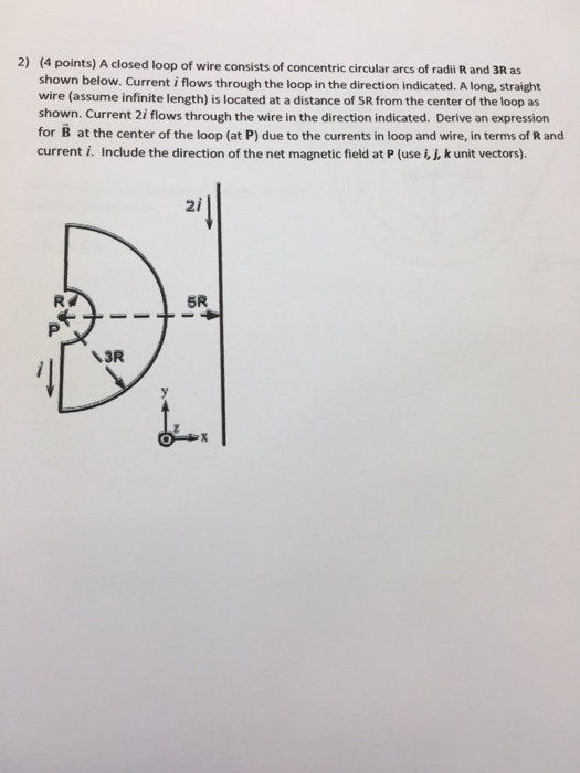 Solved 2) (4 points) A closed loop of wire consists of | Chegg.com