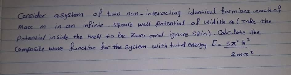 Solved Macs Consider asystem of two non. interacting | Chegg.com