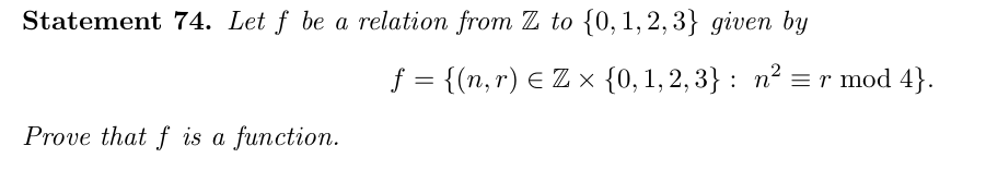 Solved Statement 74 Let F Be A Relation From Z To {0 1 2