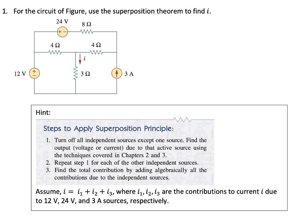 Solved For the circuit of Figure, use the superposition | Chegg.com Solved For the circuit of Figure, use the superposition | Chegg.com
