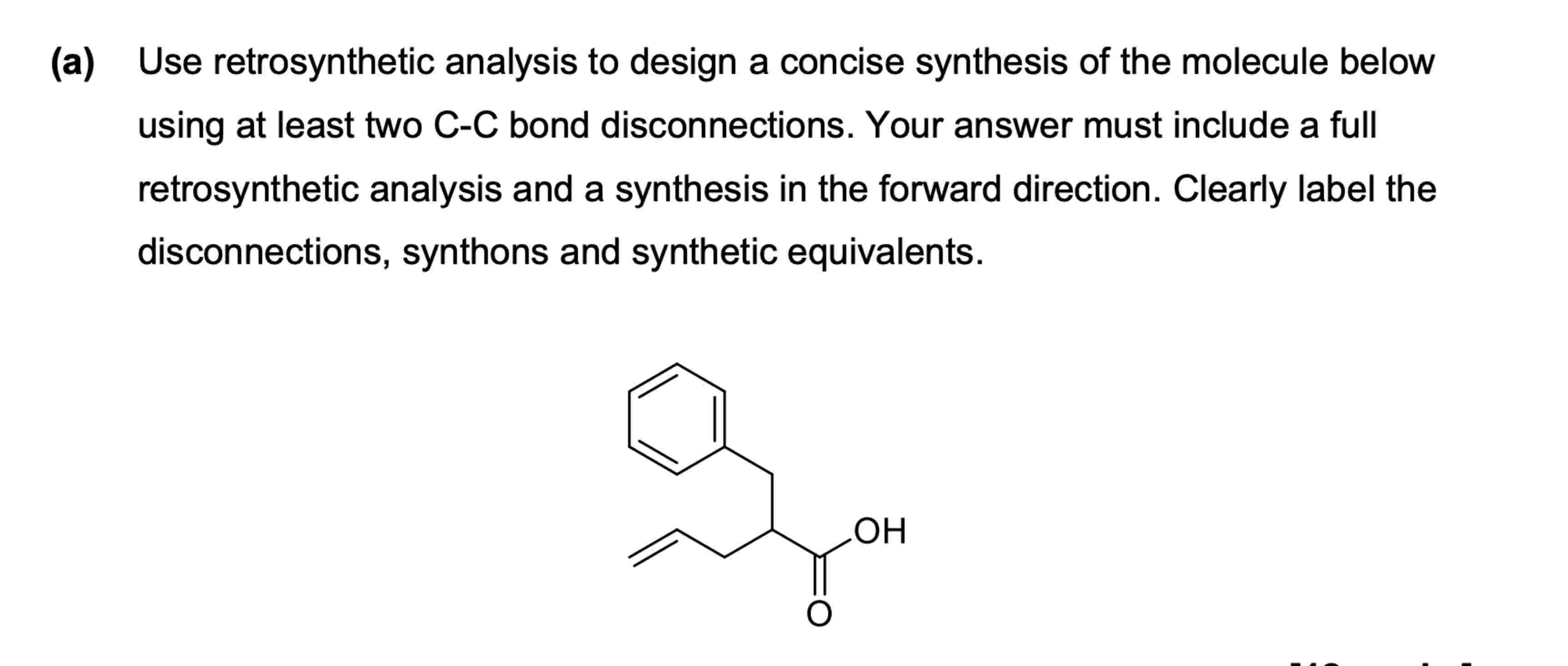 Solved (a) ﻿Use retrosynthetic analysis to design a concise | Chegg.com