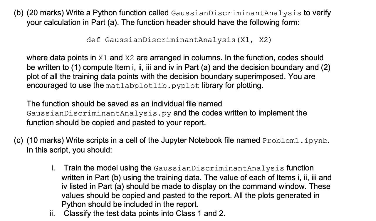 Solved Data used in Problems 1 and 2 X1 train and X2train | Chegg.com