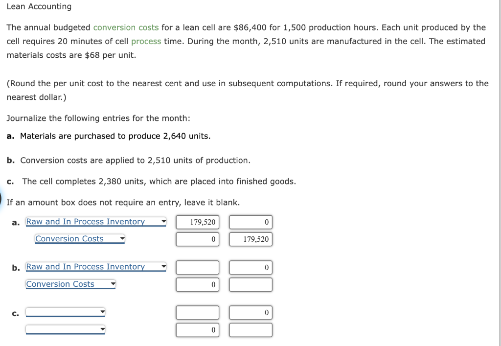 Solved The annual budgeted conversion costs for a lean cell | Chegg.com