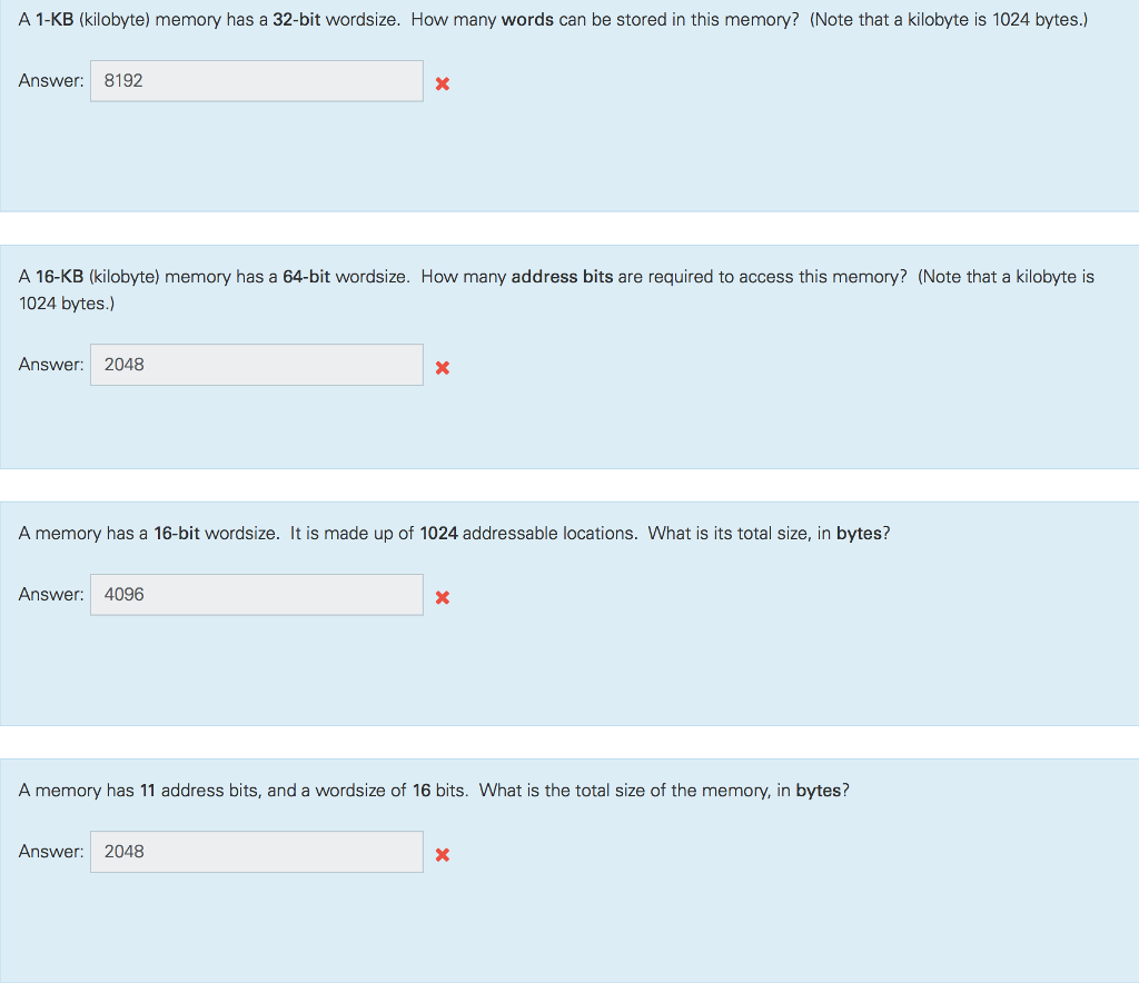 Solved A 1-KB (kilobyte) memory has a 32-bit wordsize. How | Chegg.com
