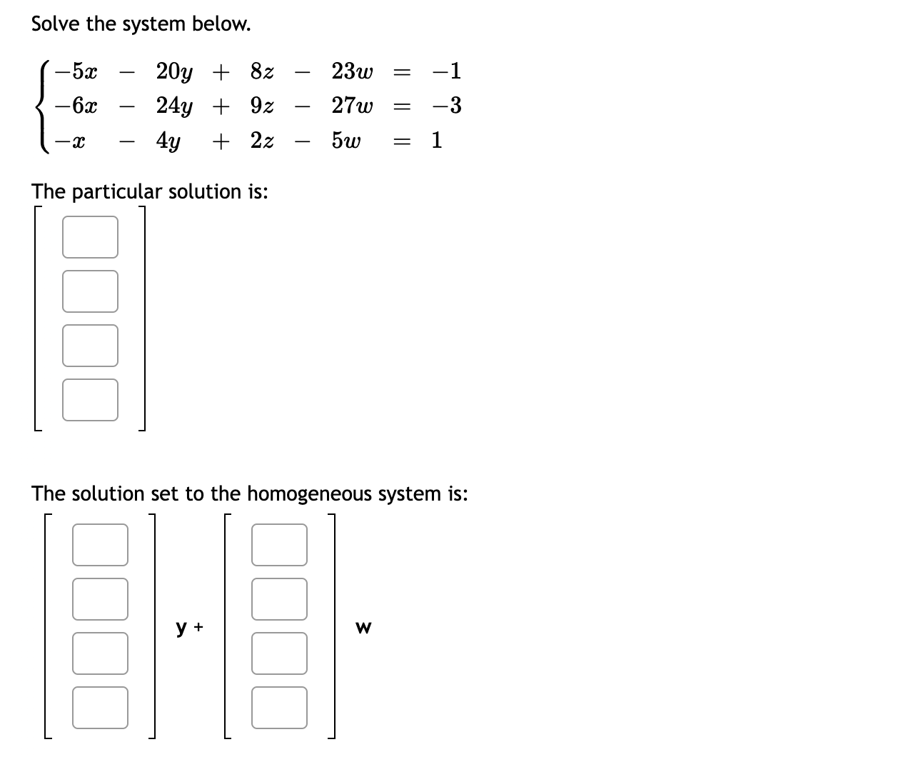 Solved Solve the system below. | Chegg.com