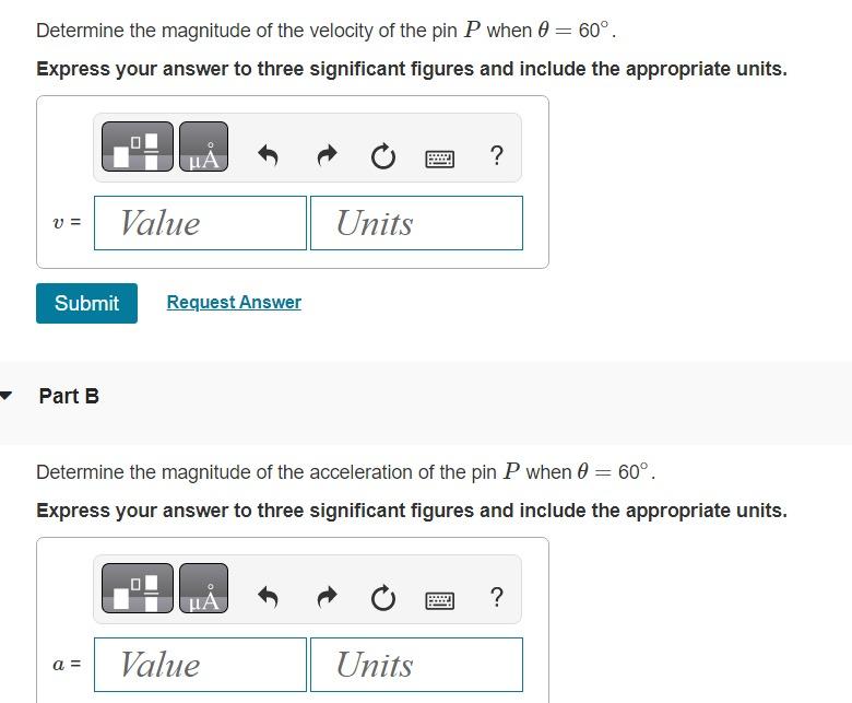 Solved Pin P is constrained to move along the curve defined | Chegg.com