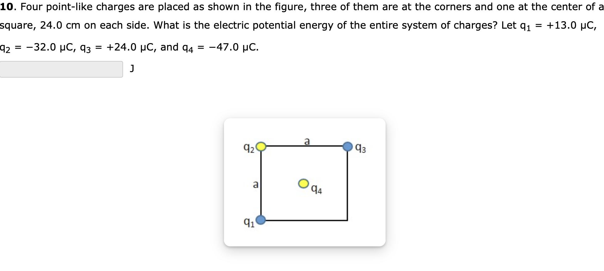 Solved Four point-like charges are placed as shown in the | Chegg.com