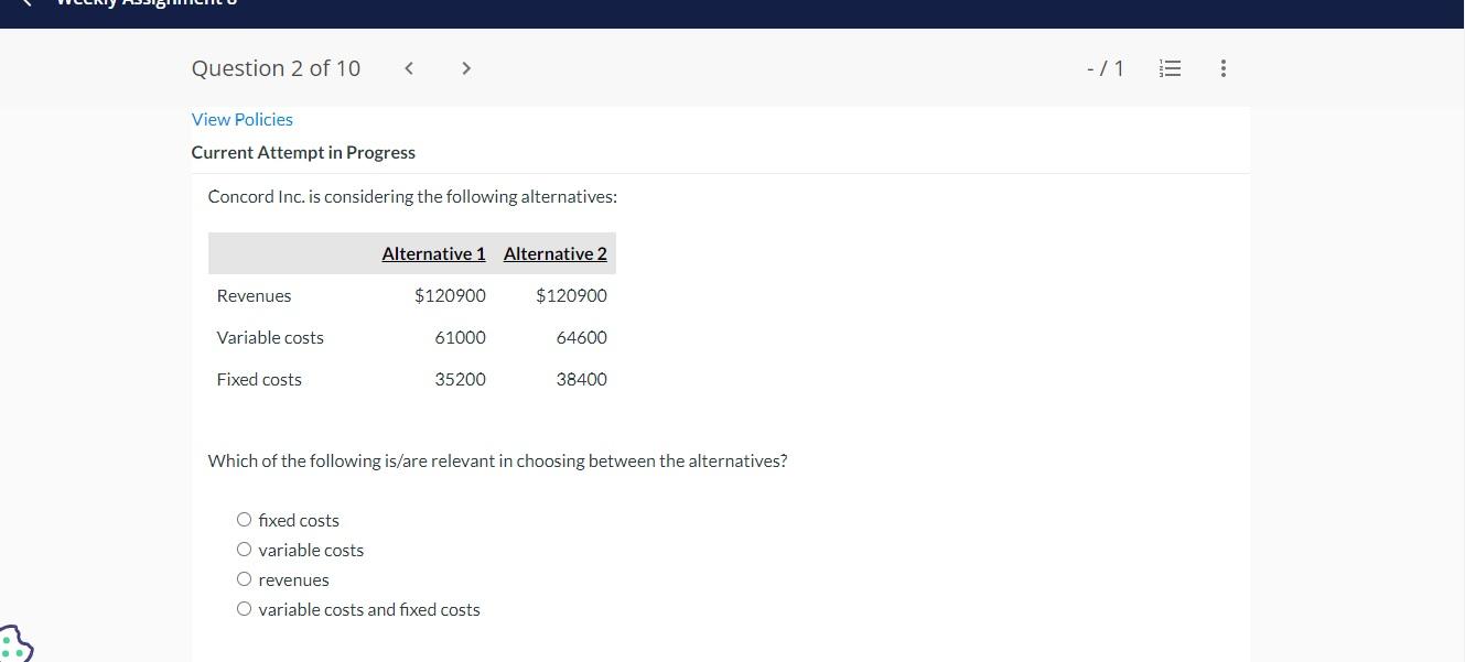 Solved Current Attempt in Progress Concord Inc. is | Chegg.com