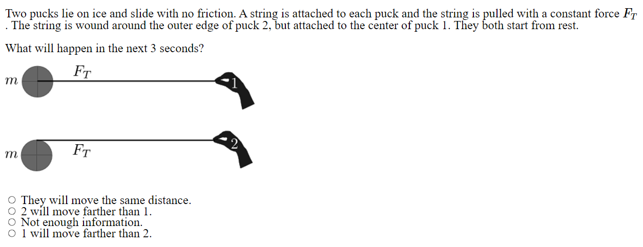 Solved Two pucks lie on ice and slide with no friction. A | Chegg.com
